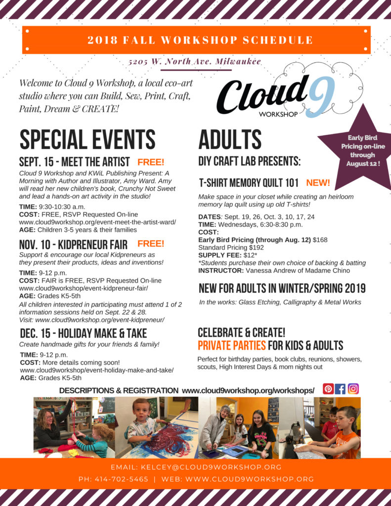2018 Fall Workshop & Event Schedule ANNOUNCED! - Cloud 9 Workshop