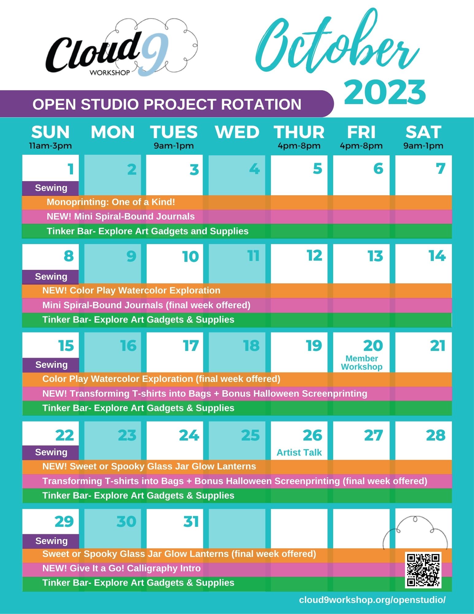 Open Studio Pass Pack - Cloud 9 Workshop